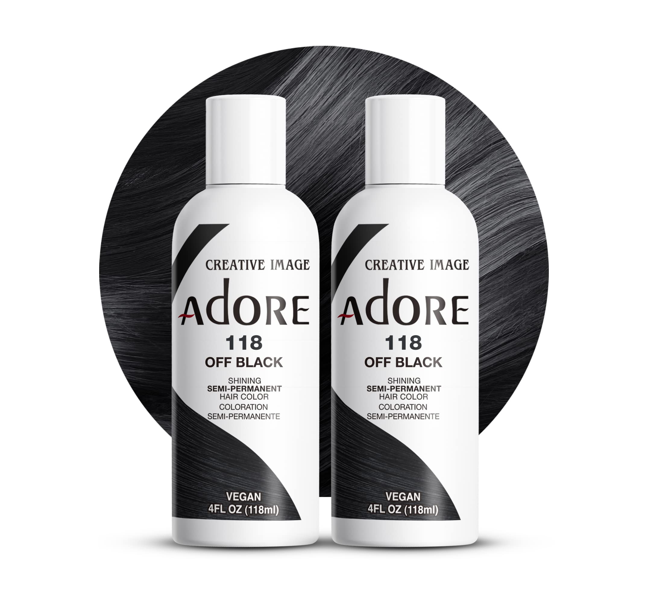 Adore Semi Permanent Hair Color 118 Off Black — Vegan & Cruelty-Free D ...