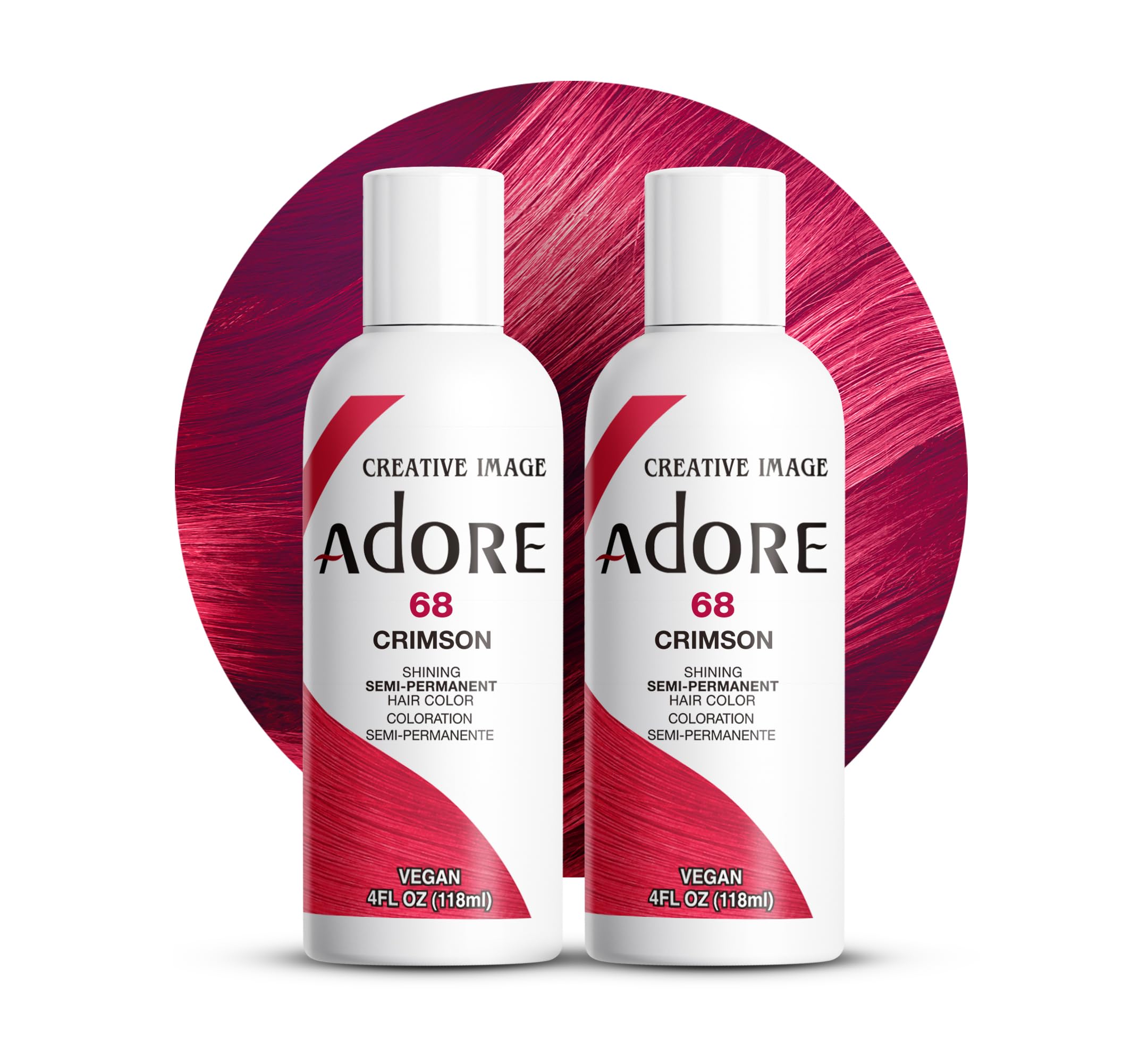 Adore 068 Crimson Semi-Permanent Hair Color – Vegan, Cruelty-Free Dye ...