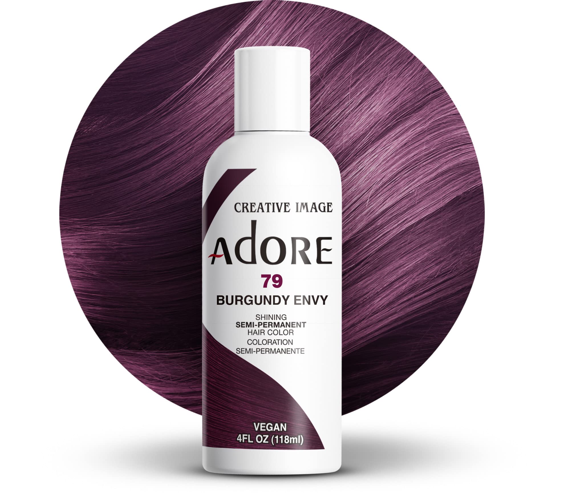Adore Semi Permanent Hair Color 079 Burgundy Envy — Vegan, Cruelty-Fre ...