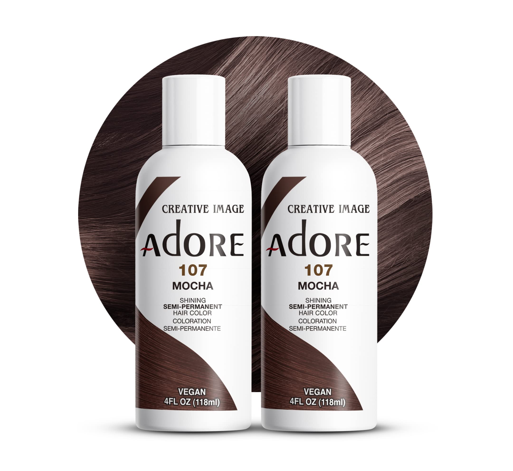 Adore Semi Permanent Hair Color 107 Mocha – Vegan & Cruelty-Free Brown ...