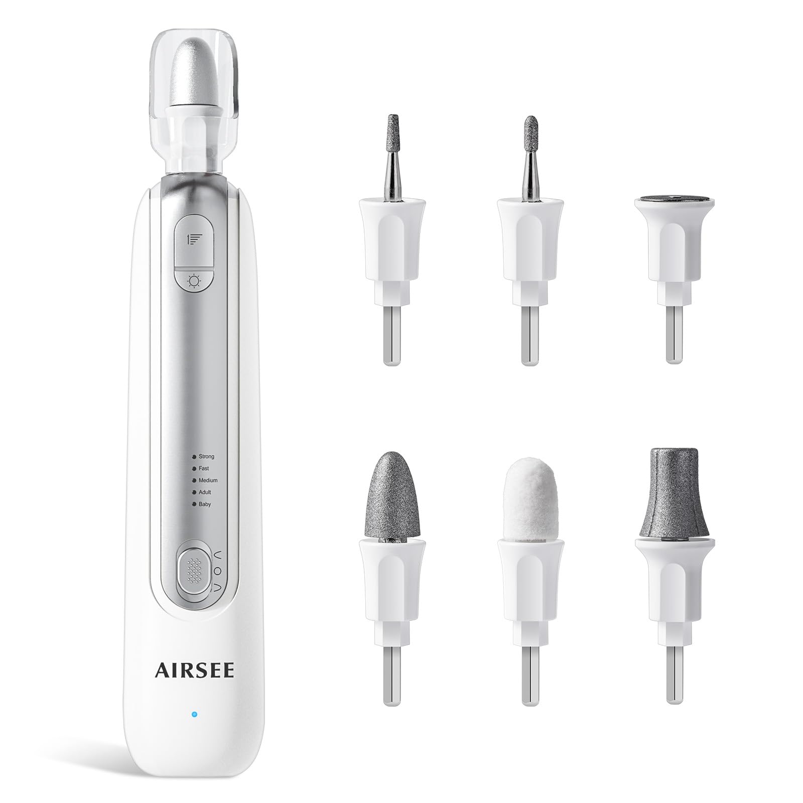 AIRSEE Professional Manicure Pedicure Kit – Cordless 6-in-1 Electric N ...