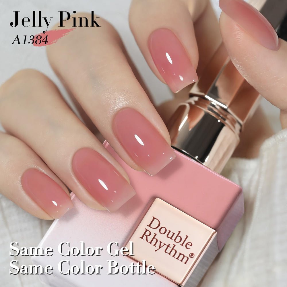 Double Rhythm Translucent Gel Polish – Nude Milky Pink Jelly Polish 15 ...