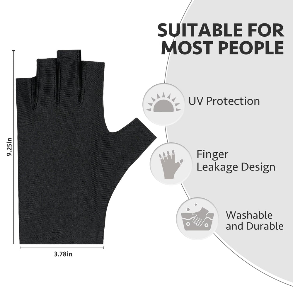 GAOY Anti UV Gloves for Gel Nail Lamp - Fingerless UPF50+ UV Protectio ...