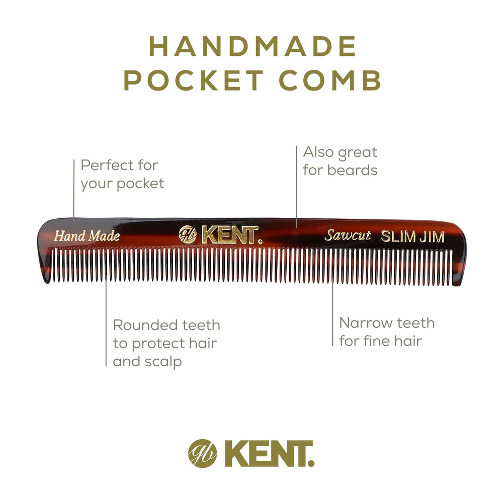 Kent Slim Jim Handmade All Fine Tooth Pocket Comb for Men – Premium Ha ...