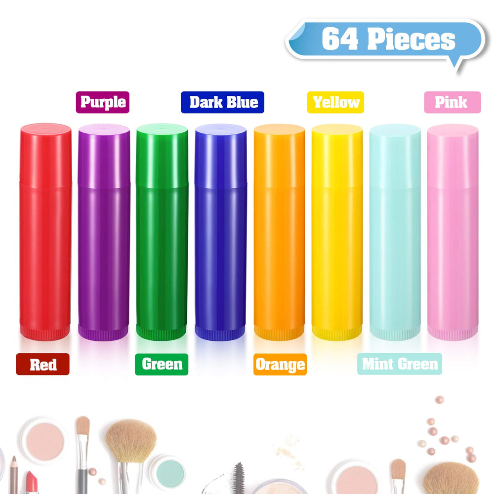 Maitys 64 Pcs Lip Balm Tubes 5ml – Refillable Rotatable Containers in ...