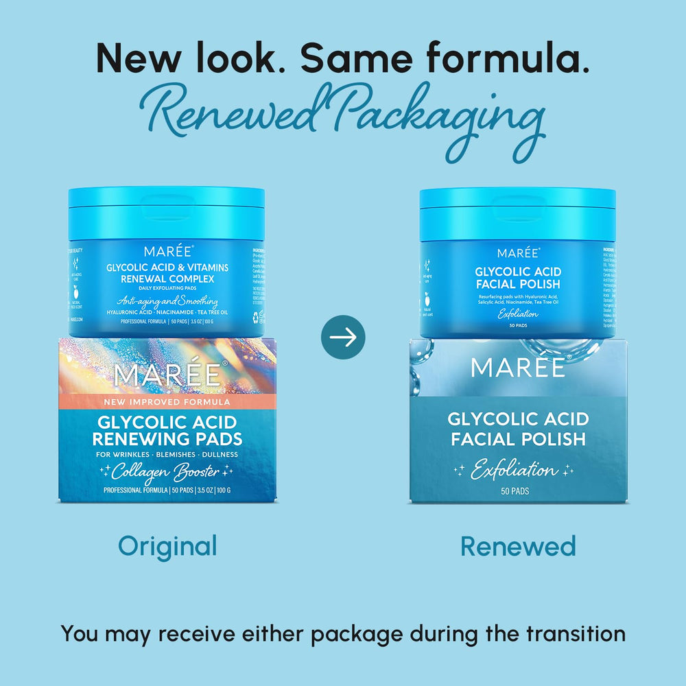 MAREE Glycolic Acid Polishes 2 Pack – Face Toner Pads – Canadian Glow ...