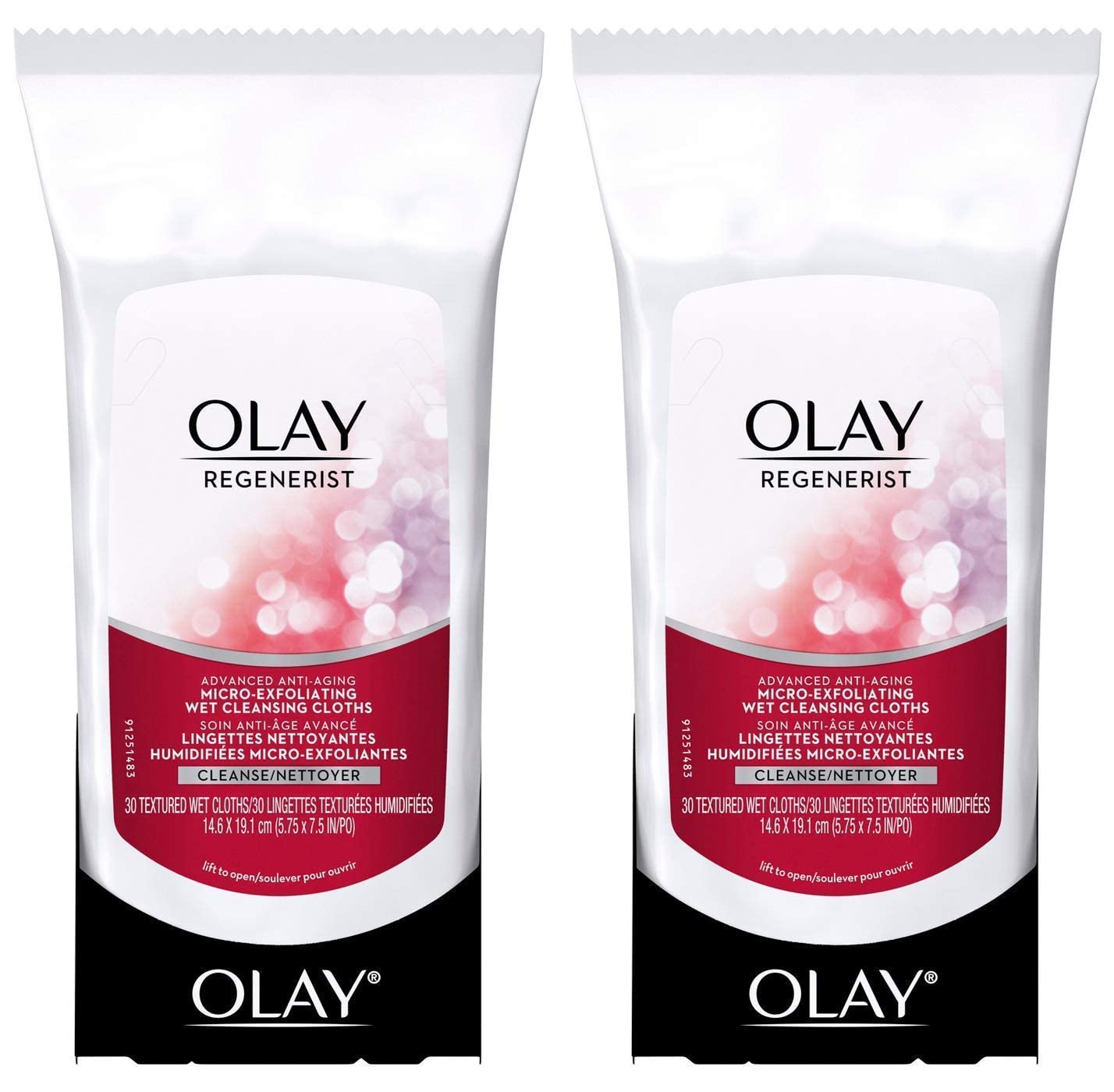 OLAY Regenerist Advanced Anti-Aging Micro-Exfoliating Cleansing Cloths ...