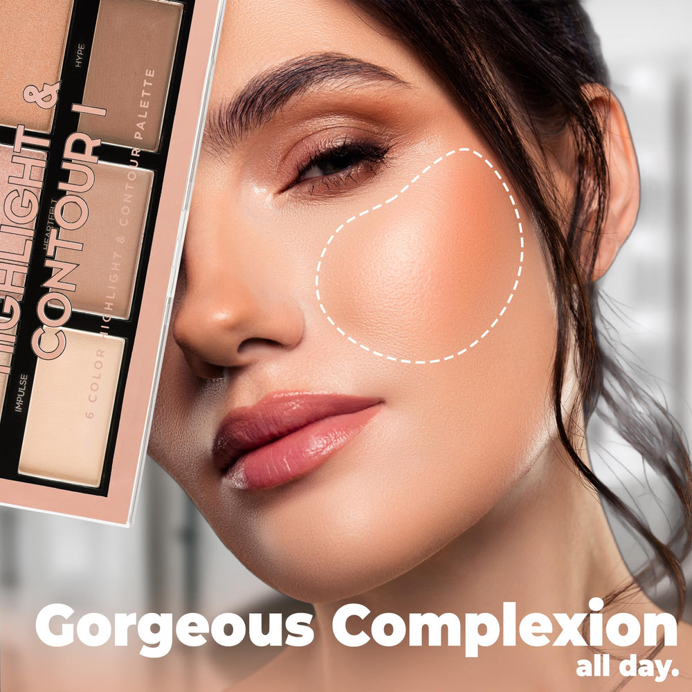 Profusion Cosmetics 6 Shade Highlight & Contour Palette – Long-Wearing ...