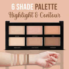 Profusion Cosmetics 6 Shade Highlight & Contour Palette – Long-Wearing ...