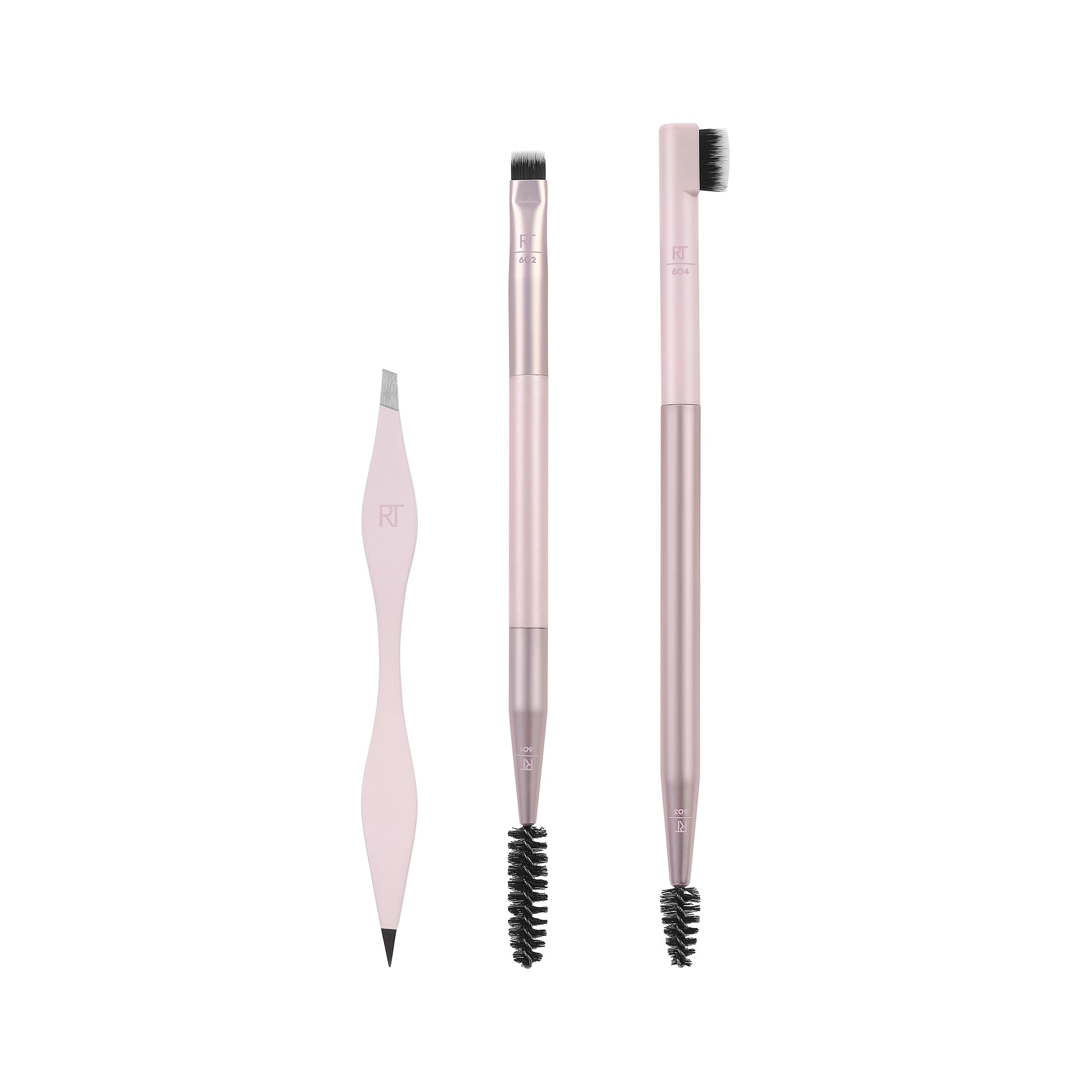 Real Techniques Brow Shaping Set — Dual-Ended Tweezers, Spoolies & Bru ...