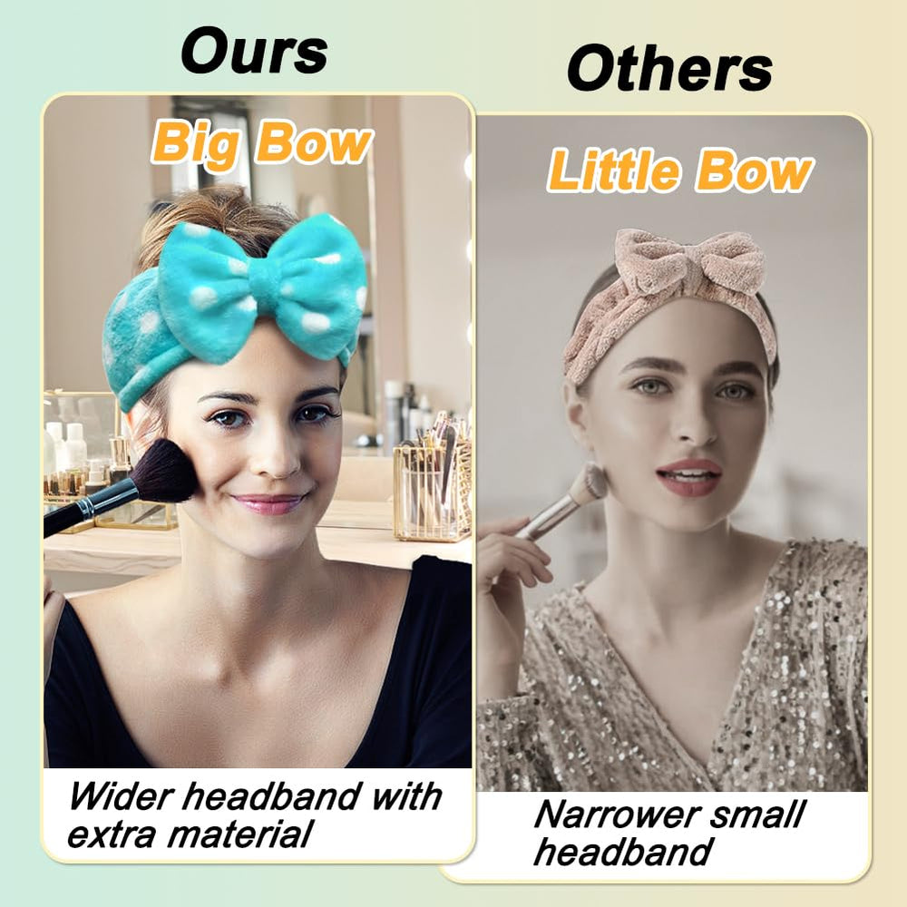 Shintop Sweet Soft Caroset Polka Dots Headband Dark Blue for Makeup an ...