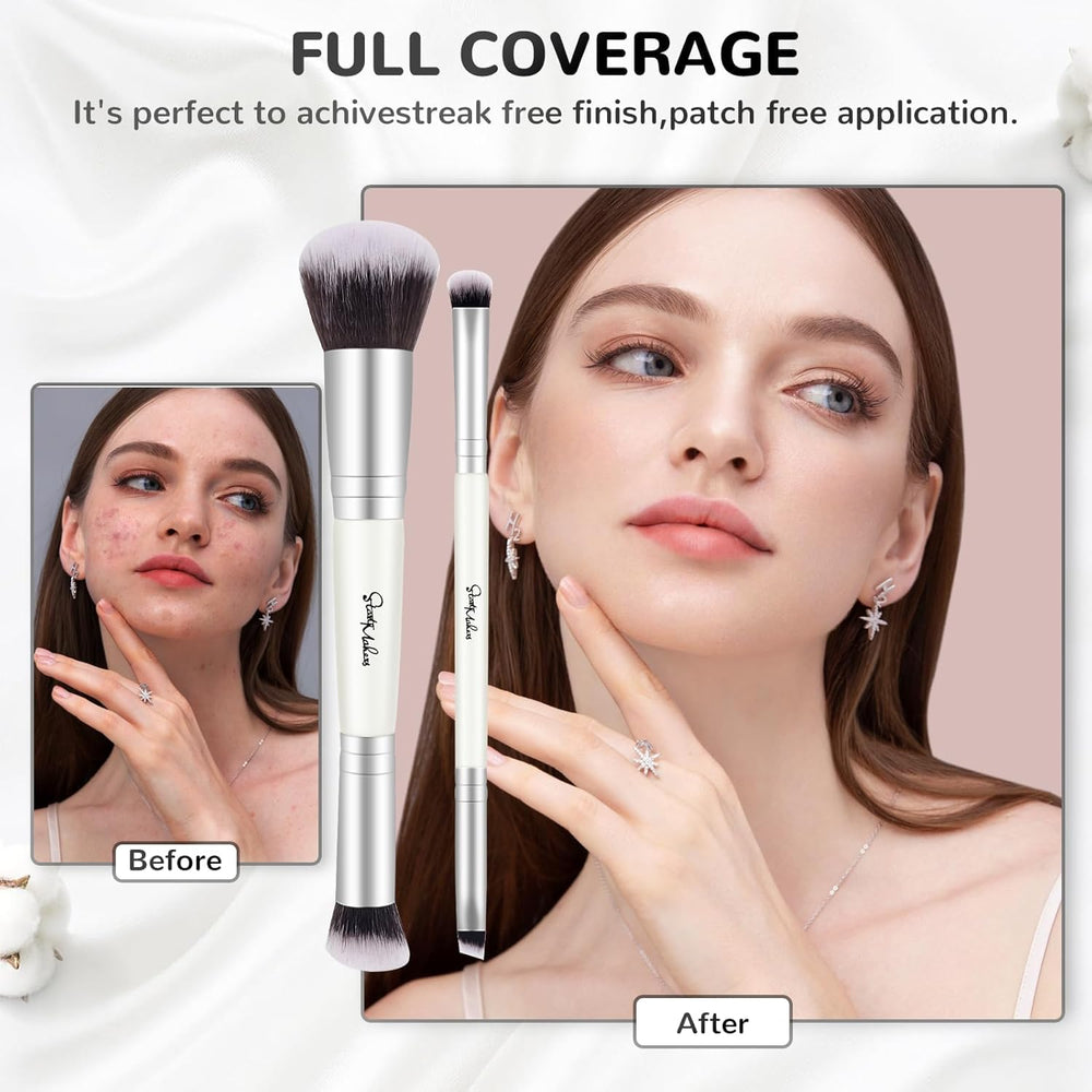 START MAKERS 2-in-1 Dual-Ended Makeup Brushes – Contour, Foundation, C ...