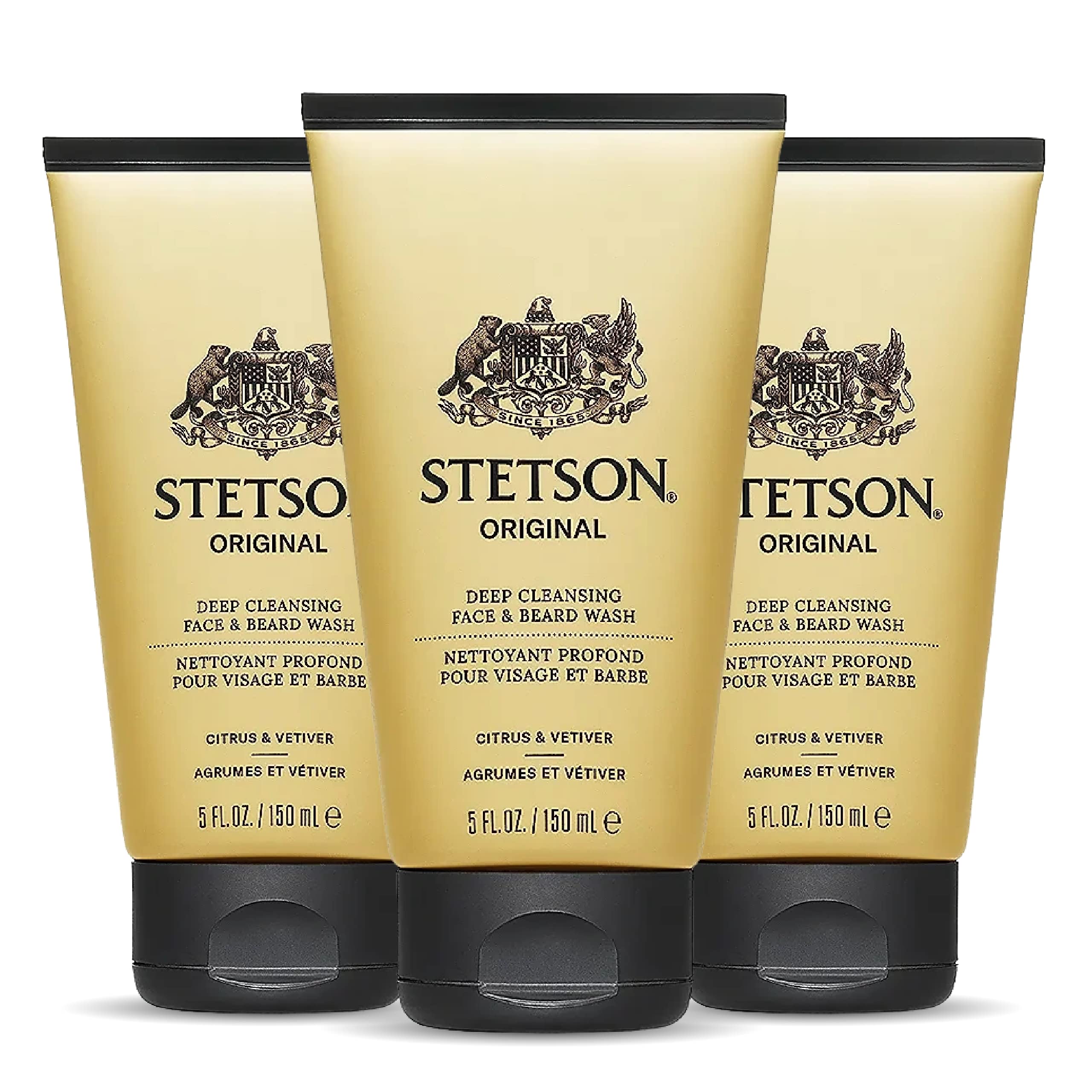 SCENT BEAUTY STETSON Face & Beard Moisturizer – 3-Pack, 5 oz each, Ori ...