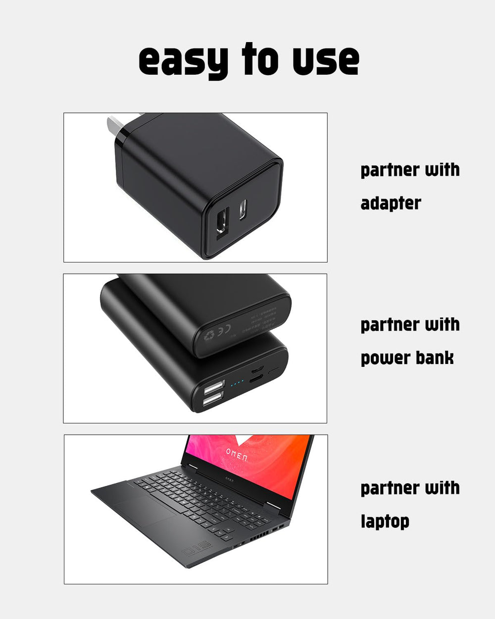 uijino Cargador OLOV para YP7032 – Certificado UL, Cable de 1 m y Cepi ...