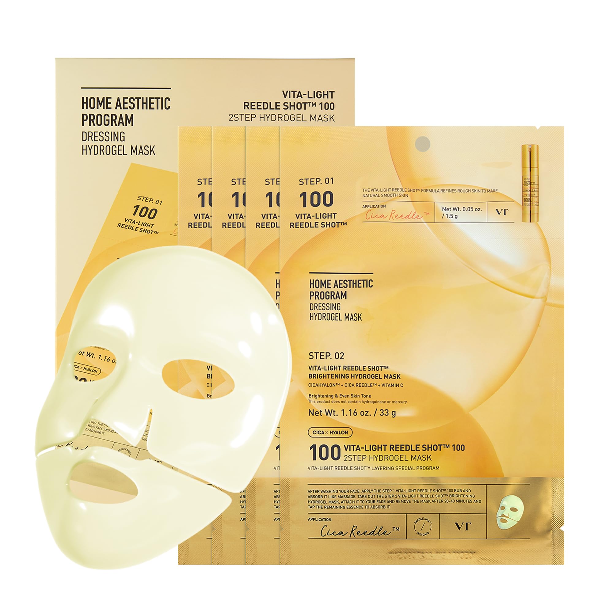 VT COSMETICS Vita-Light Reedle Shot 100 2-Step Hydrogel Mask – Intensi ...
