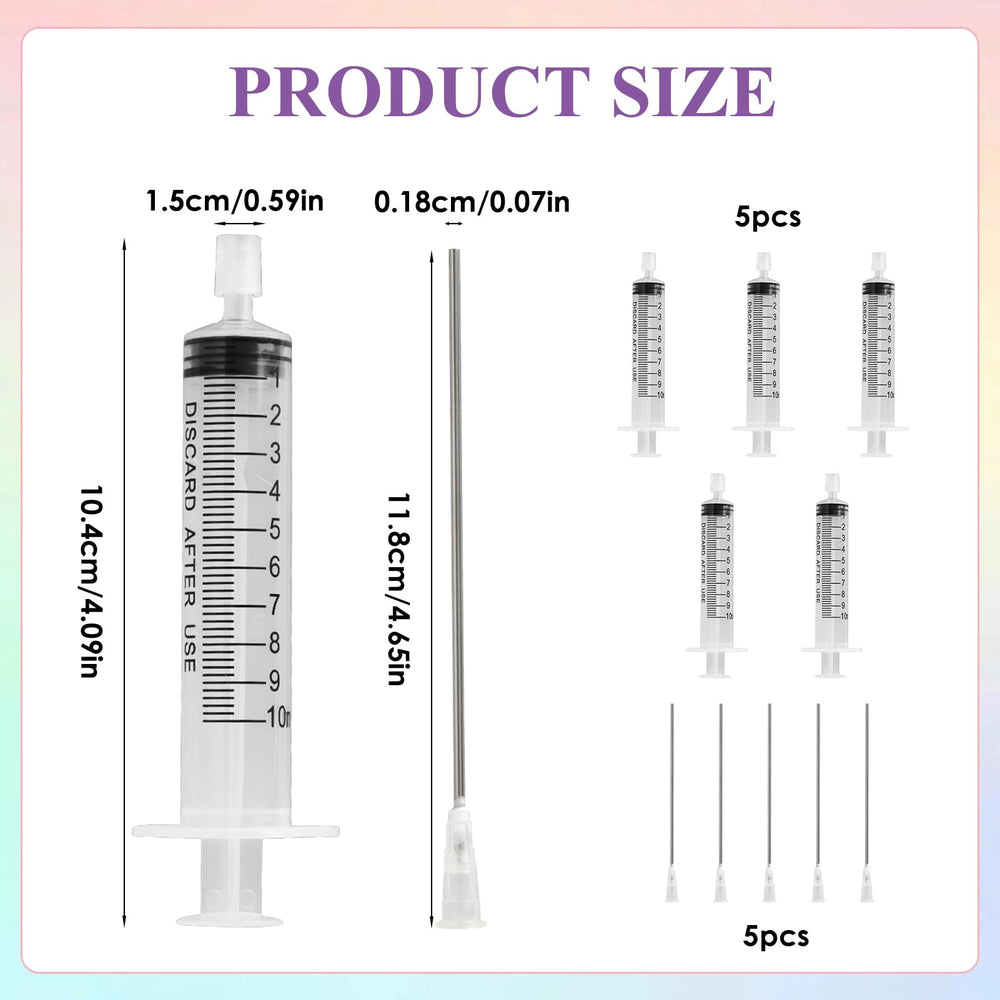 WXS-CHALL 5 Pack 10ml Syringes with Flat Tip Needles – Perfume, Ink ...